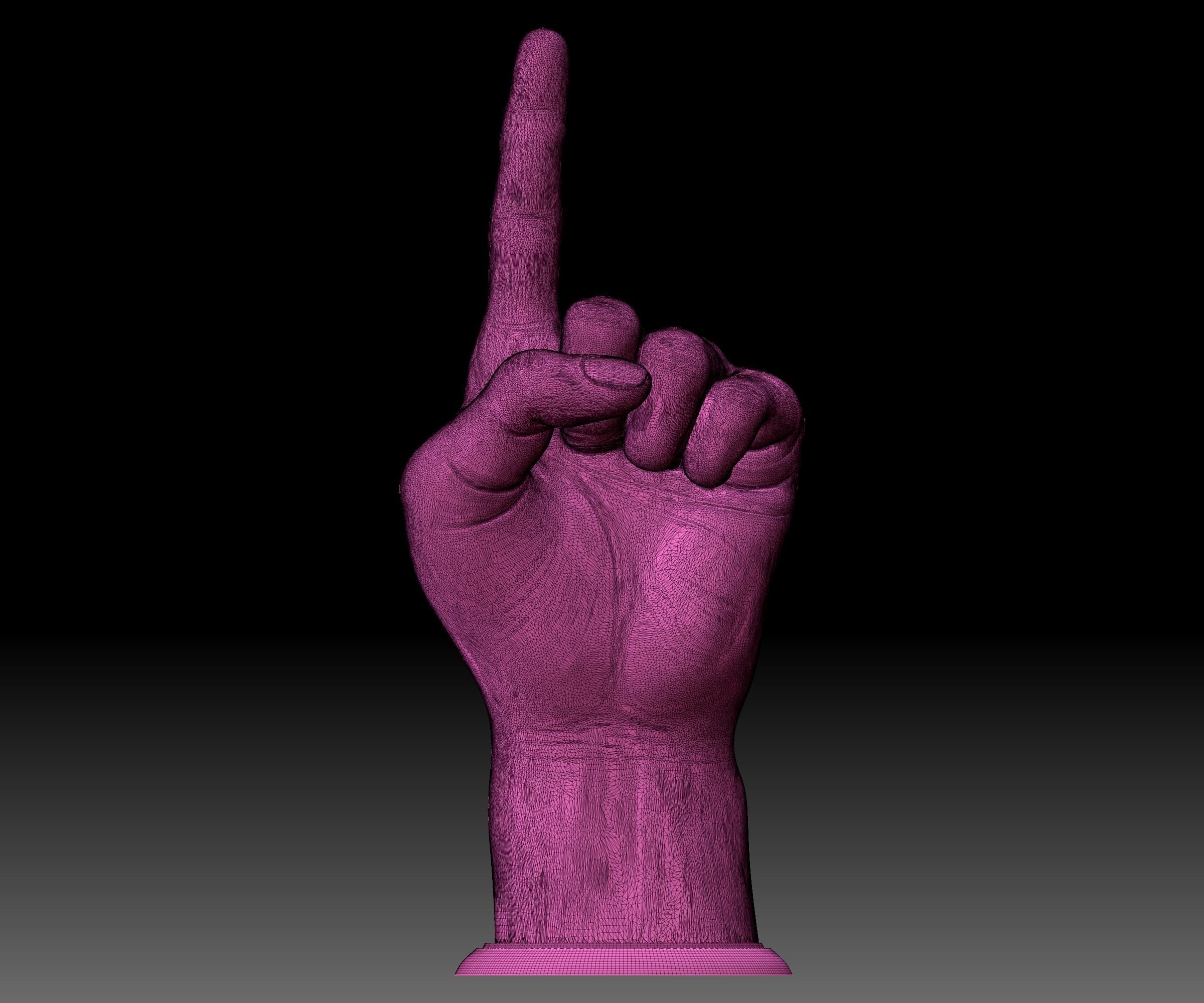 Hand point gesture STL file 3D printable model male female 3D model 3D ...