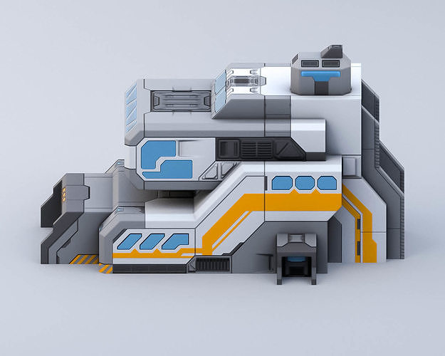 3D model Sci-Fi Military Building - HQ Small VR / AR / low-poly | CGTrader