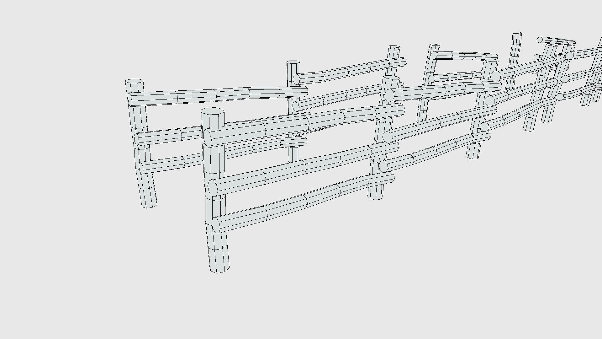 3D model Log Fence assets VR / AR / low-poly | CGTrader