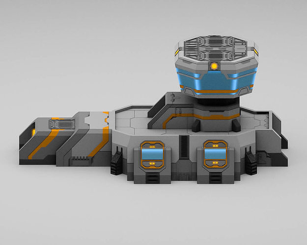 3D model Sci-Fi Military Building - Gate Control VR / AR / low-poly ...