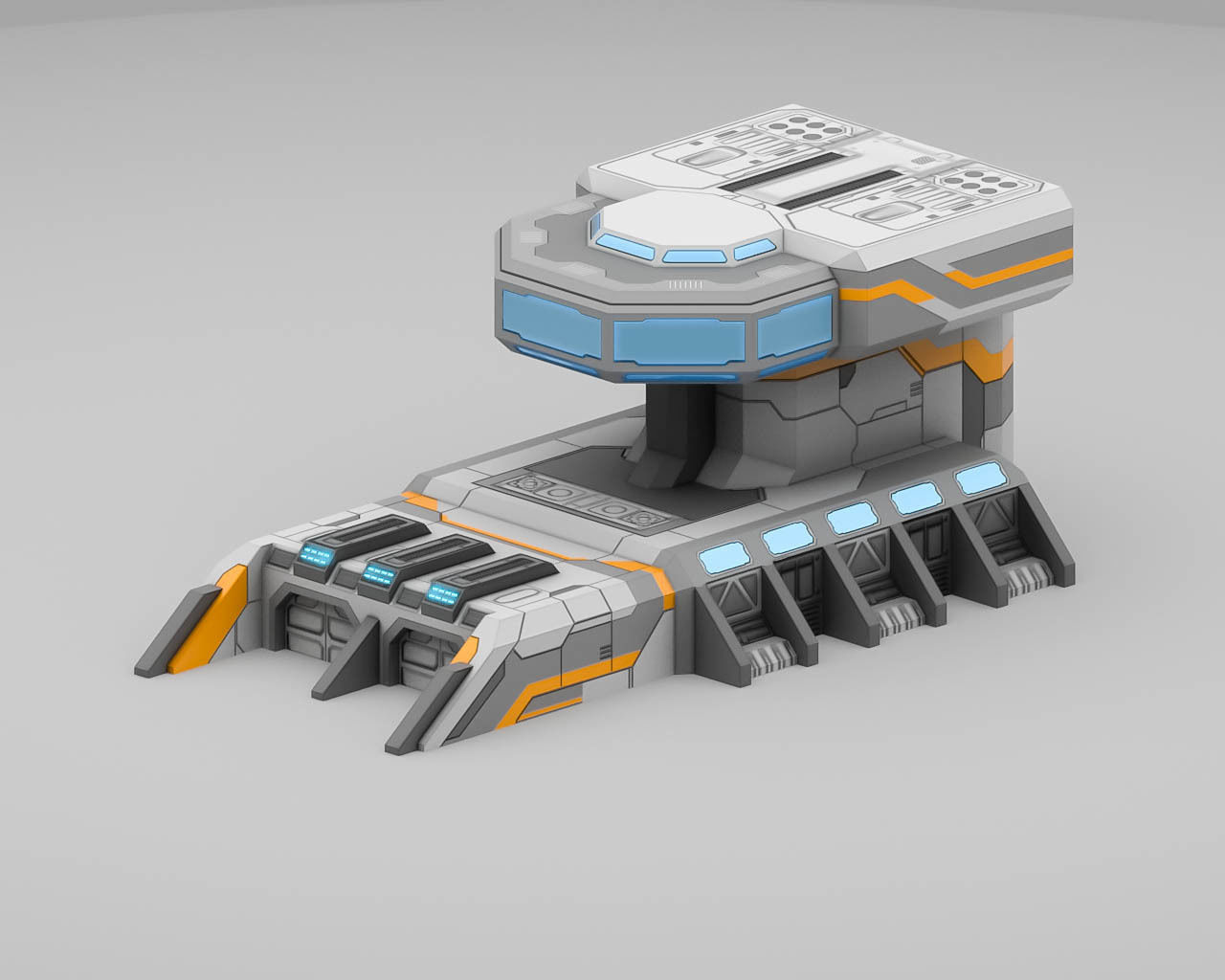 3D model Sci-Fi Military Building - Military Barrack VR / AR / low-poly ...