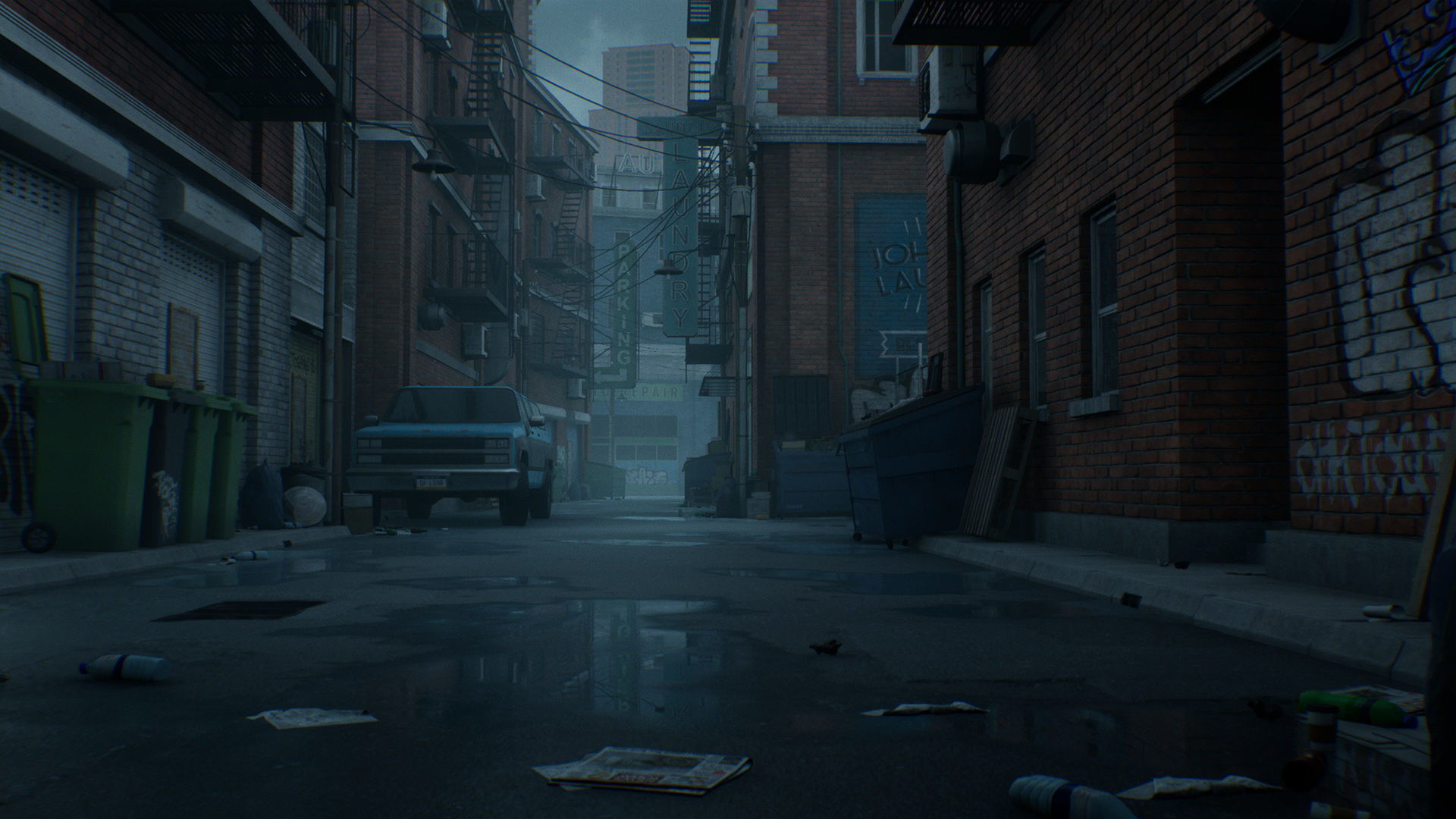 3D model Downtown Alley VR / AR / low-poly | CGTrader