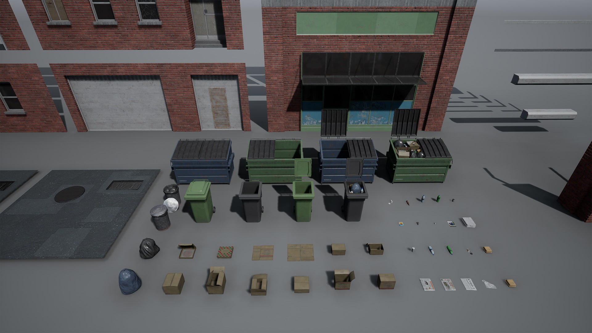 3D model Downtown Alley VR / AR / low-poly | CGTrader