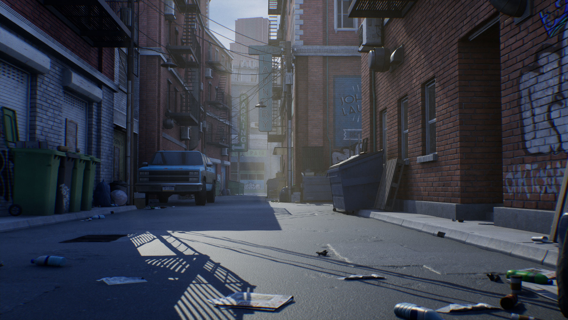3D model Downtown Alley VR / AR / low-poly | CGTrader