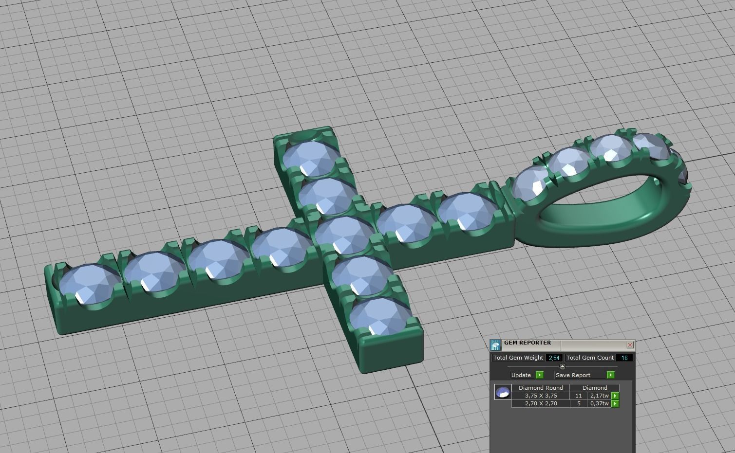 Diamond Pave Cross 41mm with French Pave Setting 3dmodel 3D model 3D ...