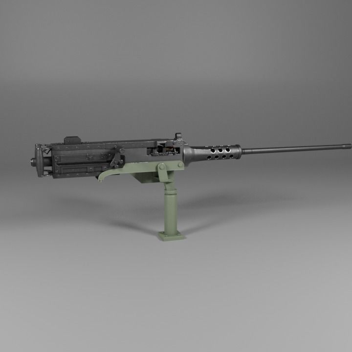 M2HB heavy machine gun free 3D model | CGTrader