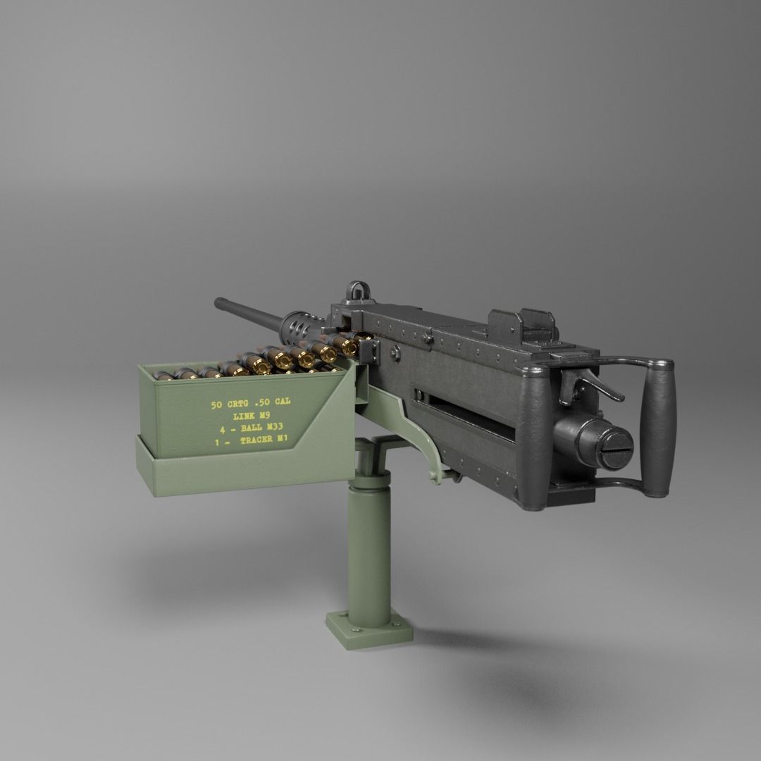 M2HB heavy machine gun free 3D model | CGTrader