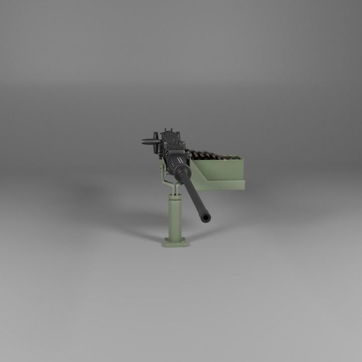 M2HB heavy machine gun free 3D model | CGTrader