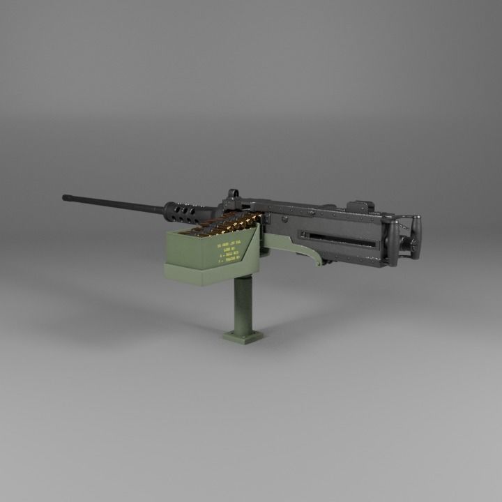 M2HB heavy machine gun free 3D model | CGTrader