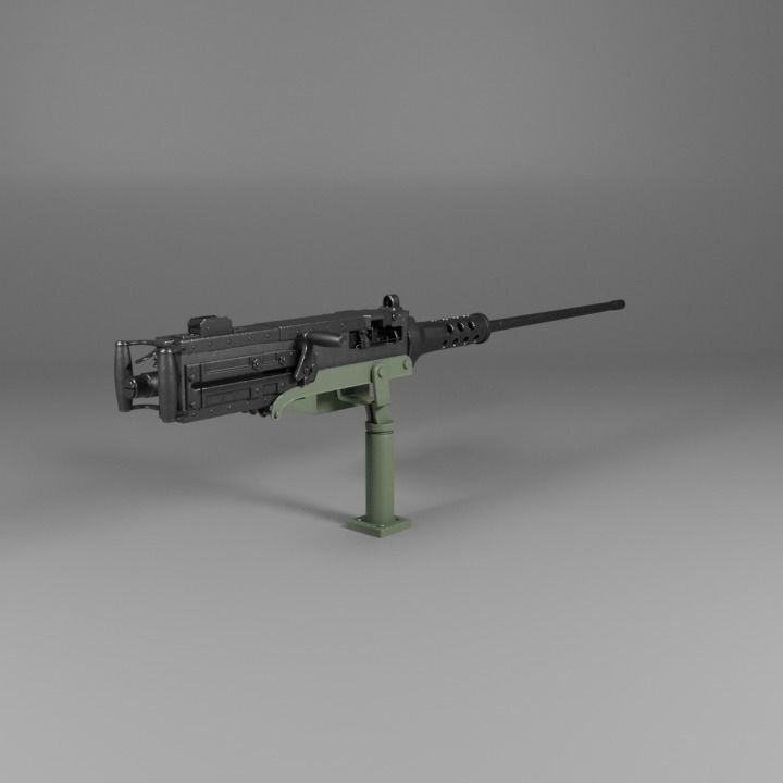 M2HB heavy machine gun free 3D model | CGTrader