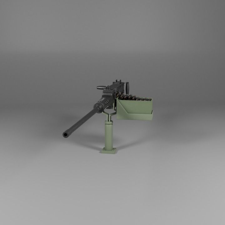 M2HB heavy machine gun free 3D model | CGTrader