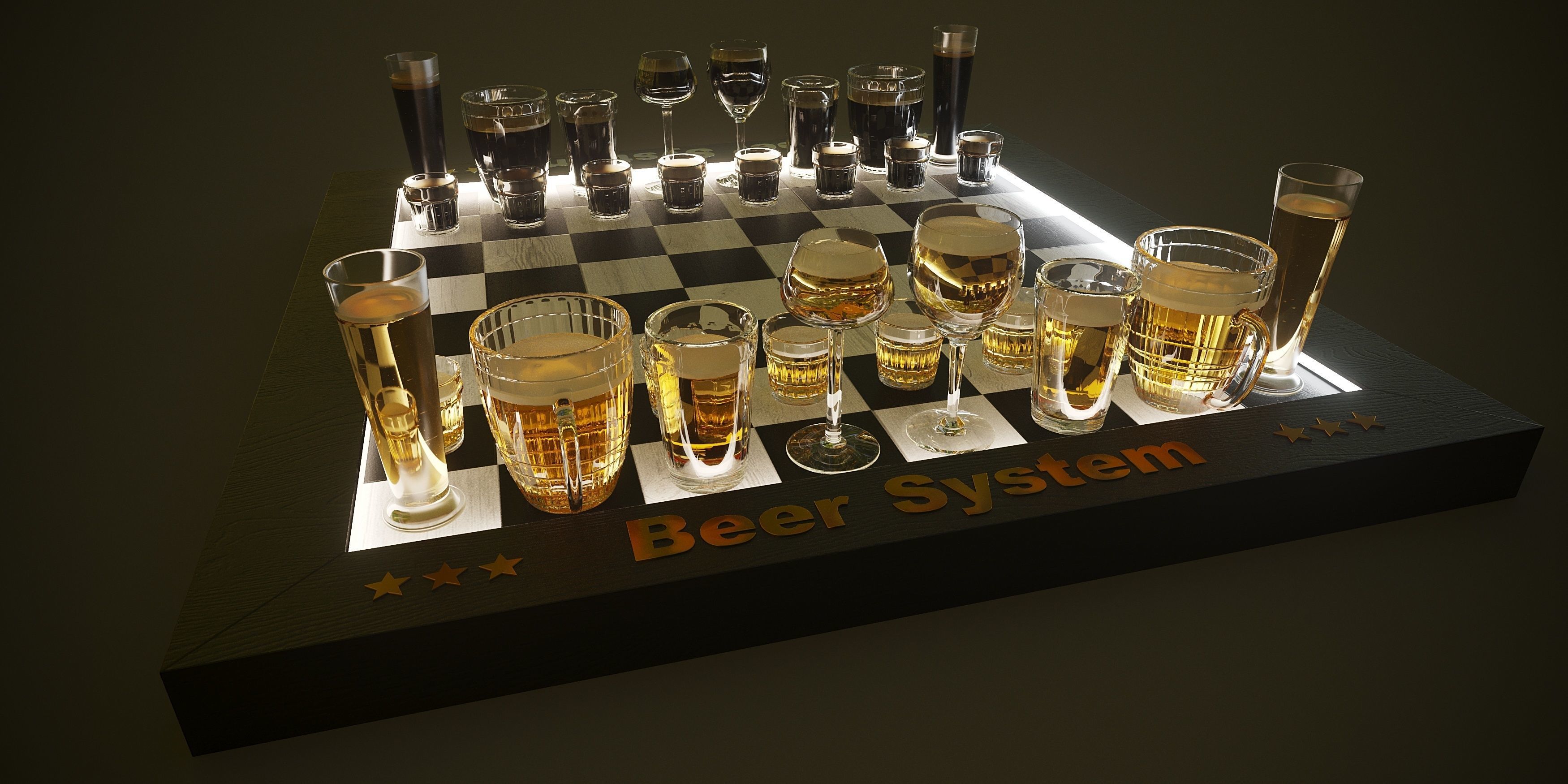Chess Beer 3D model | CGTrader