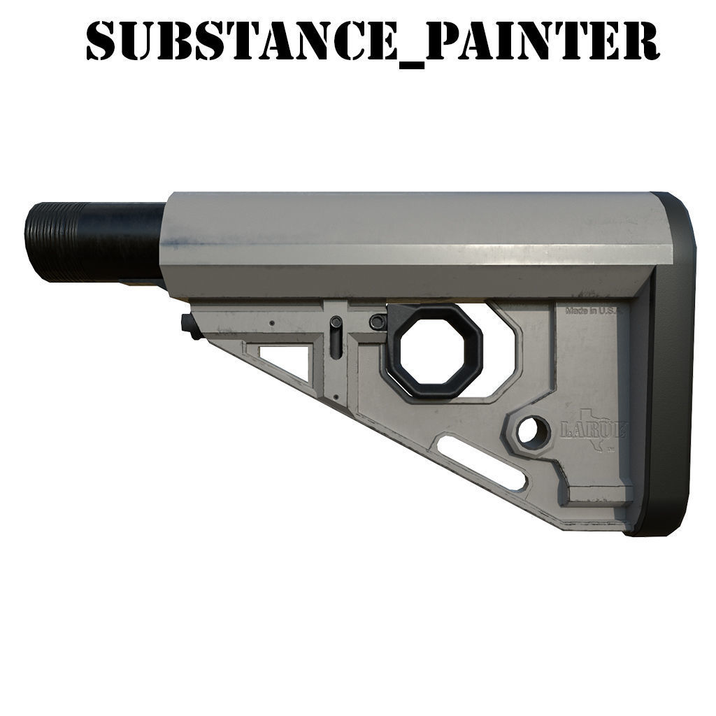 3D model LaRue Tactical RAT Stock PBR Low poly 3D Model VR / AR / low ...