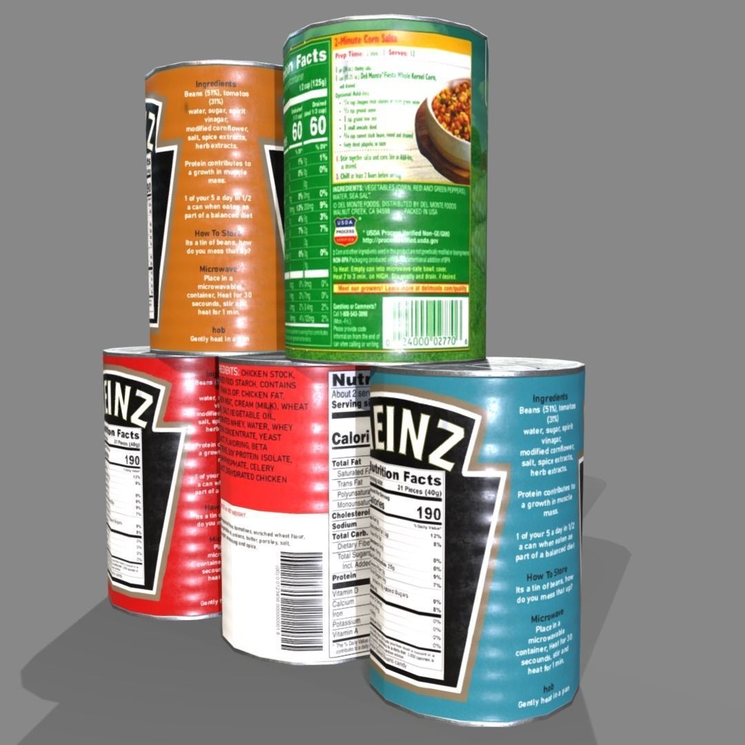 3D model Low poly cans can of tomato soup VR / AR / low-poly | CGTrader