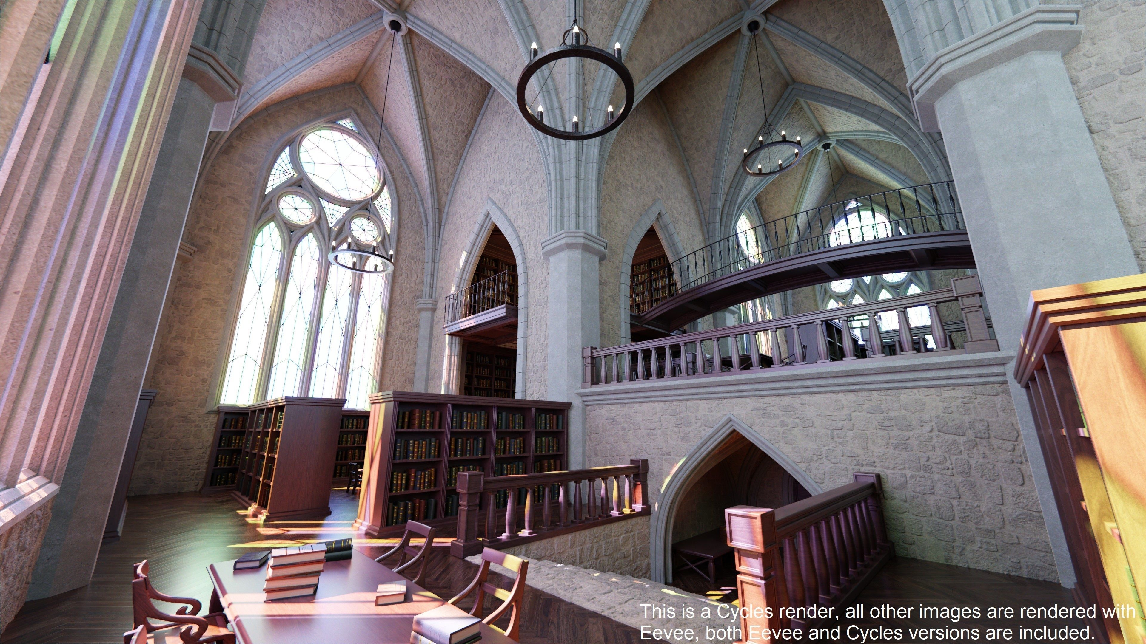 3D model Classic Library for Blender Eevee and Cycles VR / AR / low ...