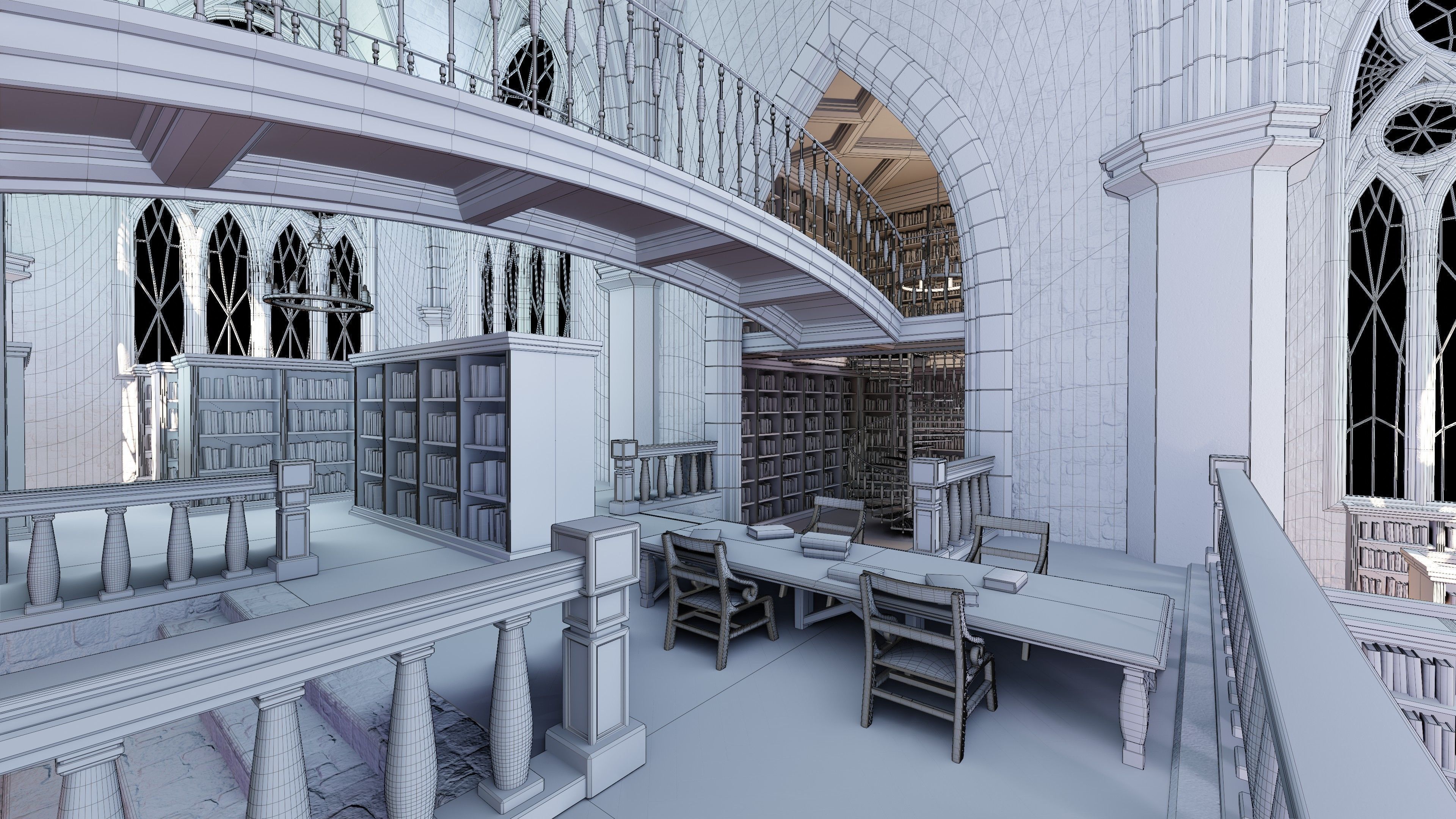 3D model Classic Library for Blender Eevee and Cycles VR / AR / low ...