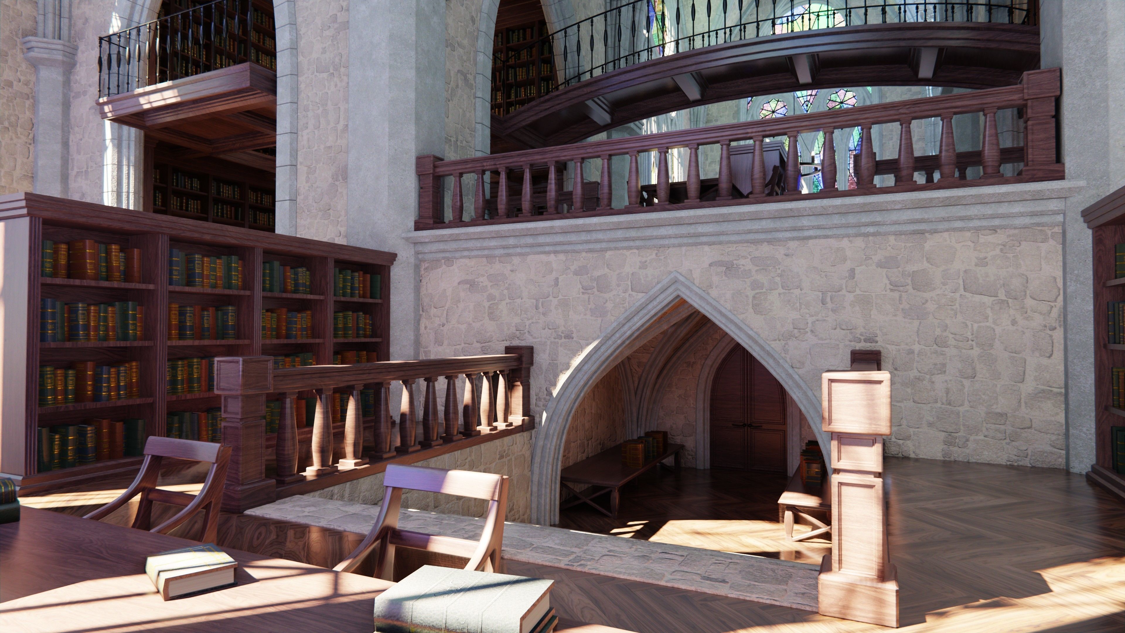 3D model Classic Library for Blender Eevee and Cycles VR / AR / low ...