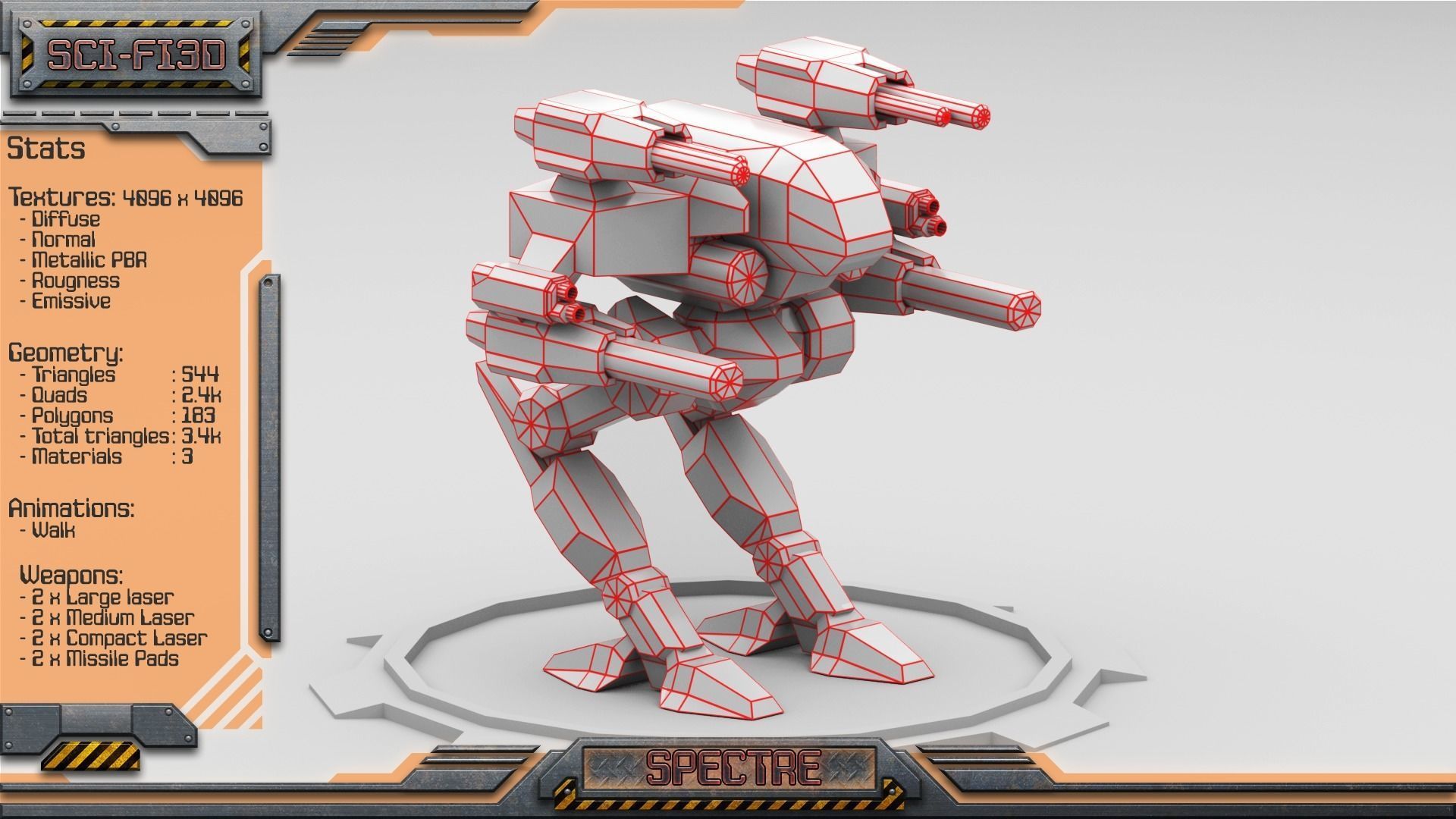 3D Model Collection Battle Mechs Bundle - low-poly animated - VR / AR ...