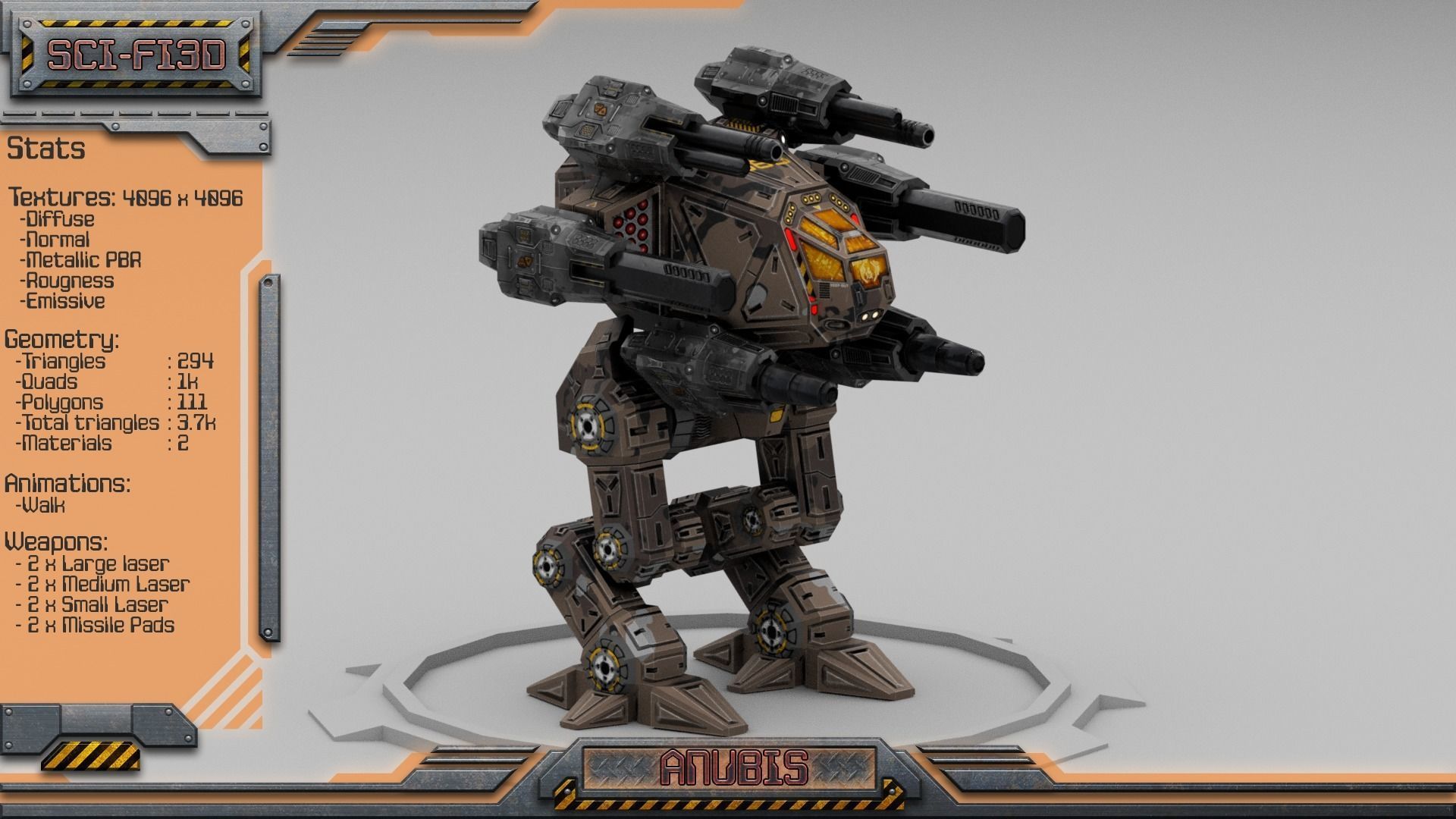 3D Model Collection Battle Mechs Bundle - low-poly animated - VR / AR ...