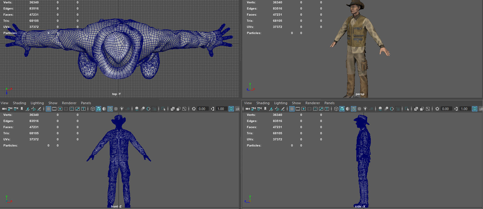 EXPLORER man in cowboy outfit 3D model | CGTrader