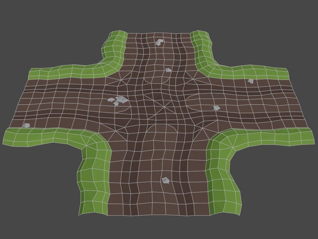 3D model Low poly country road VR / AR / low-poly | CGTrader