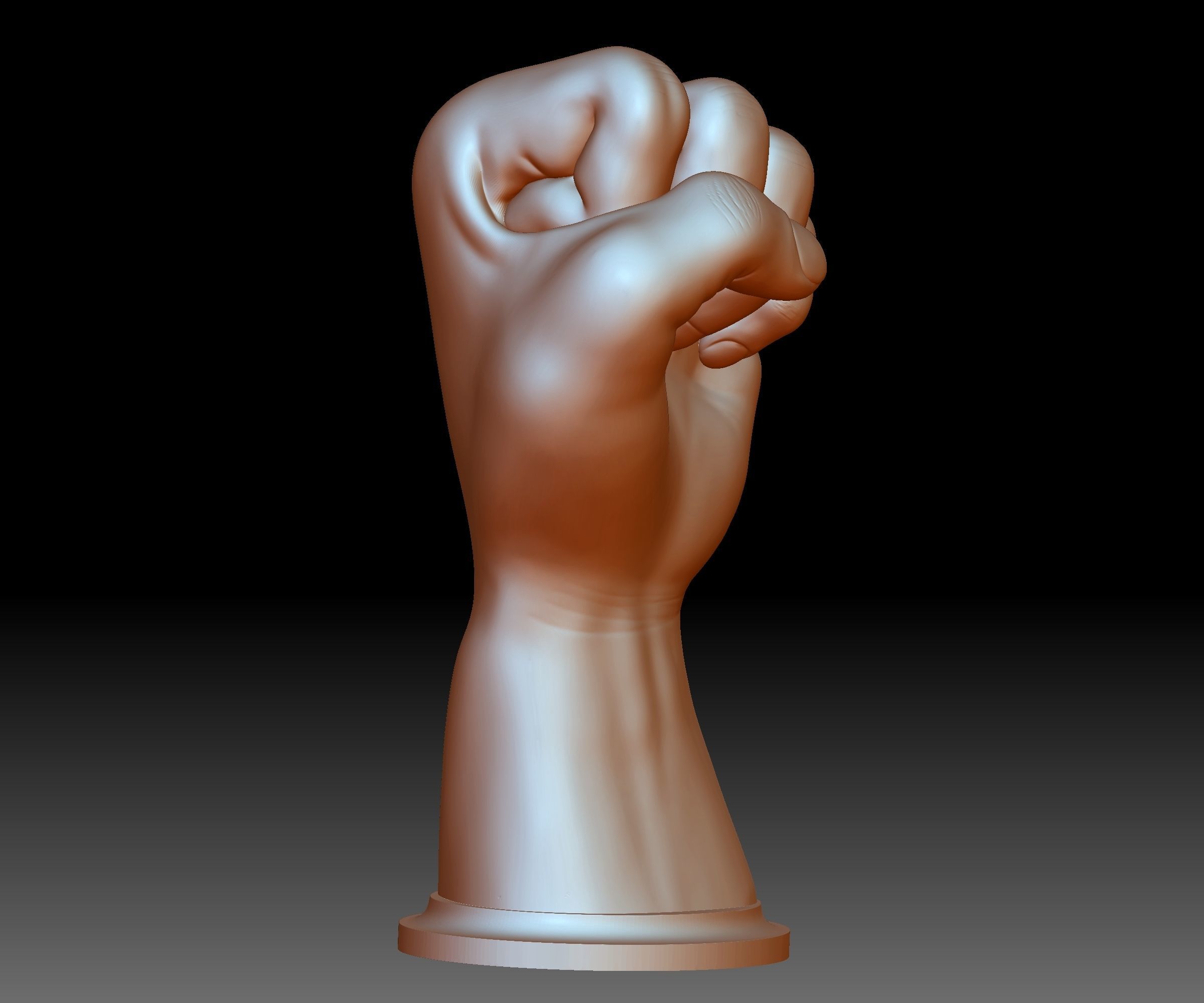Fist hand gesture knuckle STL file 3D printable male 3D model 3D ...