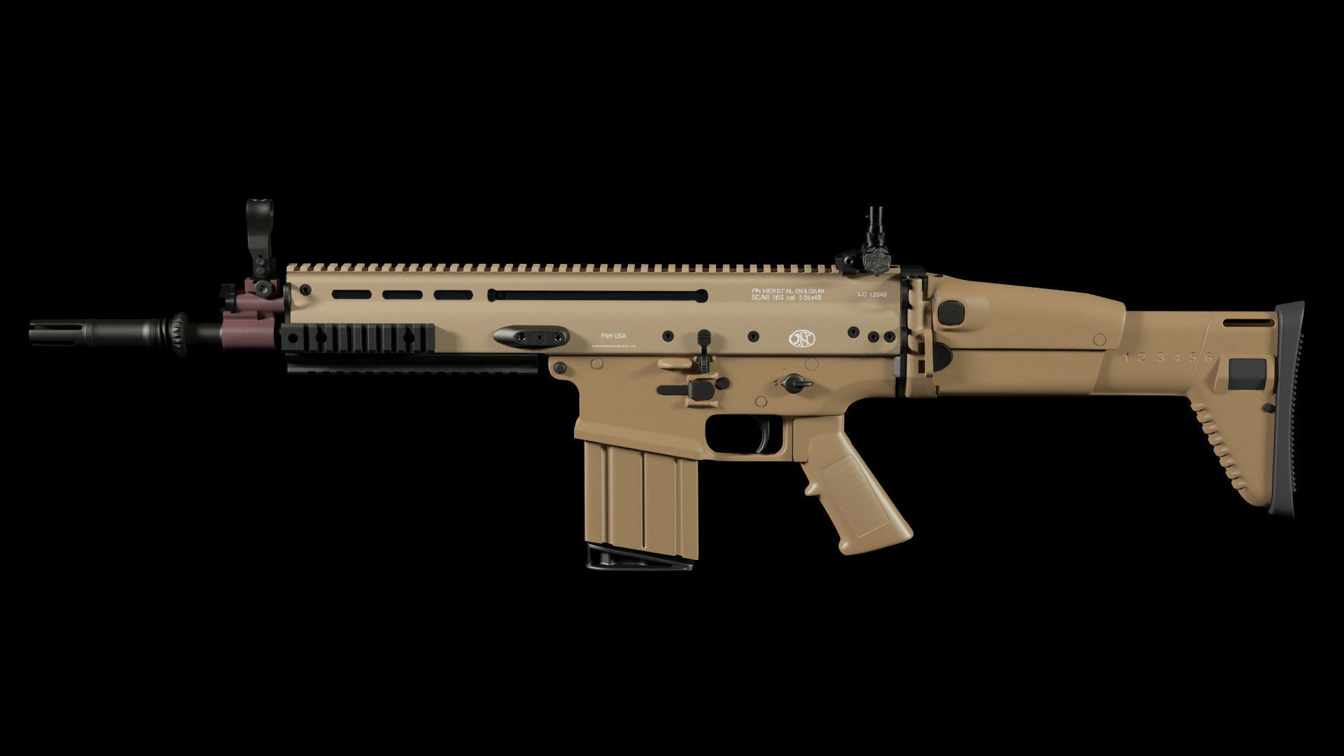 FN SCAR-H 3D Model With Equipments 3D model | CGTrader