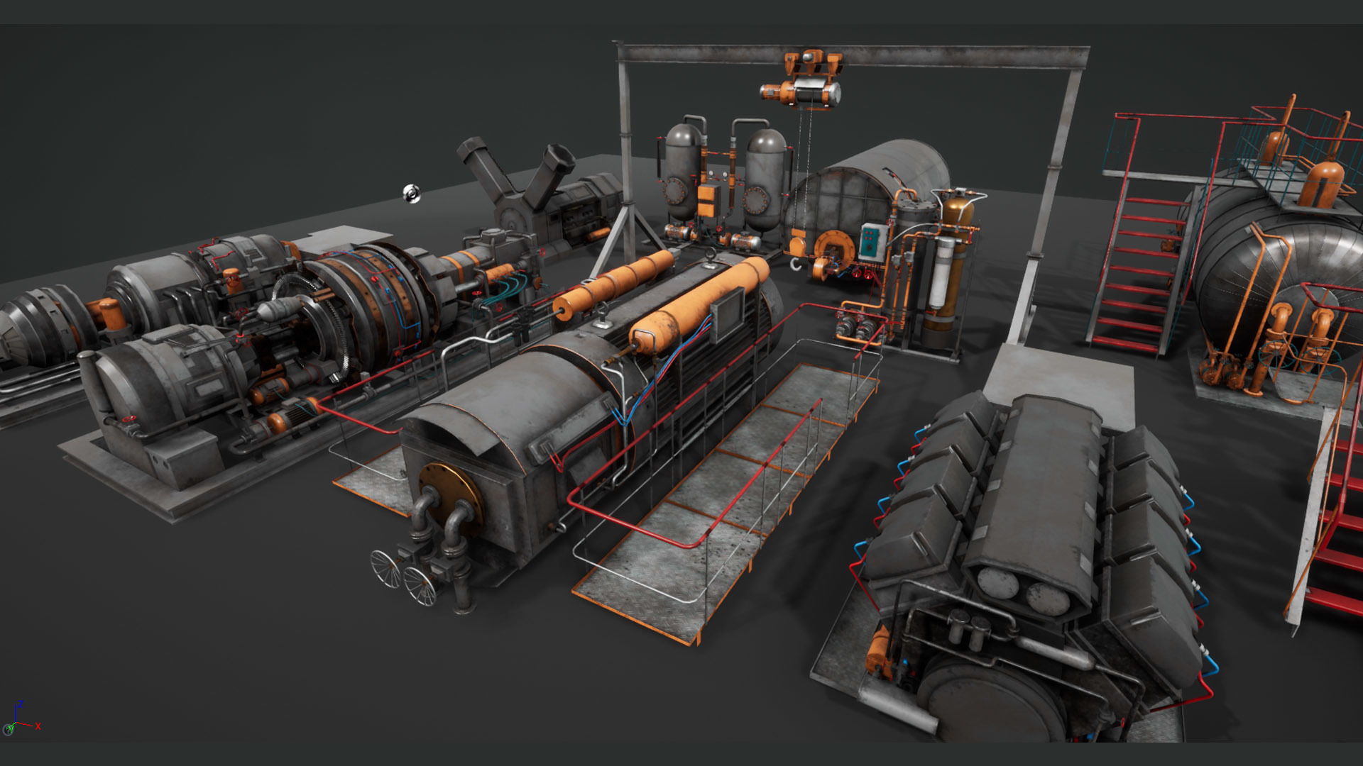 3D model Machinery devices pack for Unreal engine VR / AR / low-poly ...