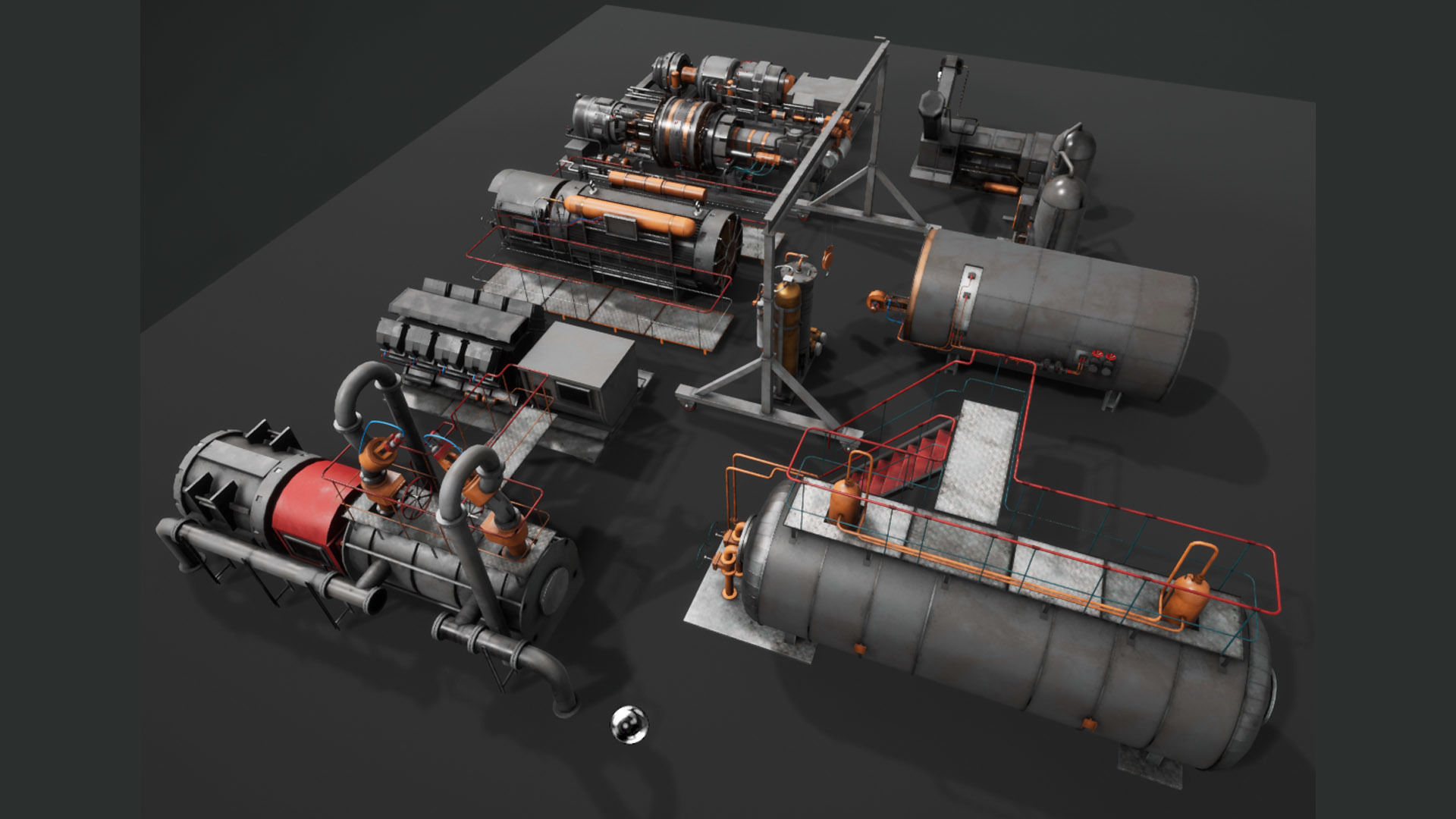 3D model Machinery devices pack for Unreal engine VR / AR / low-poly ...