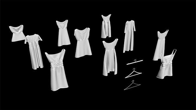 10 hanged Dress Collection 3D model | CGTrader