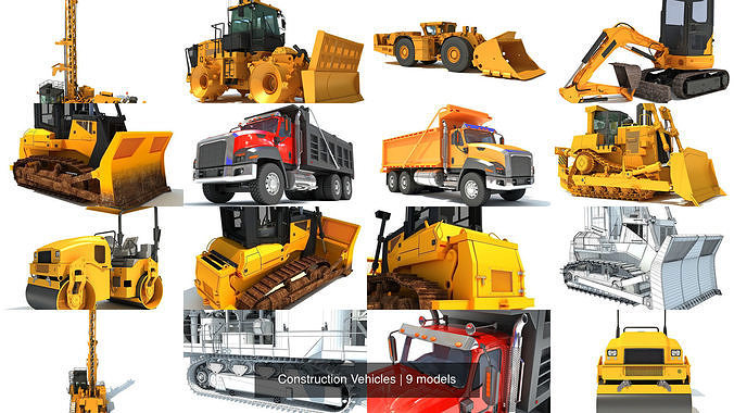 Construction Vehicles 3D Model Collection | CGTrader