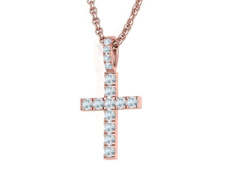 Diamond Pave Cross 32mm with French Pave Setting 3dmodel 3D model 3D ...
