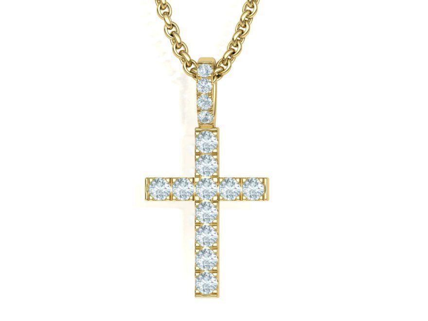 Diamond Pave Cross 32mm with French Pave Setting 3dmodel 3D model 3D ...