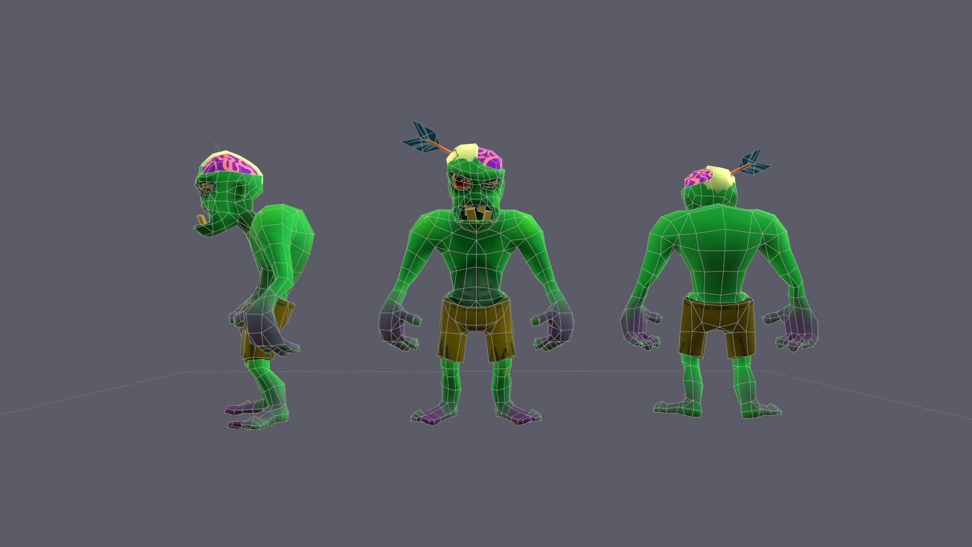 3D model Zombie low poly VR / AR / low-poly | CGTrader