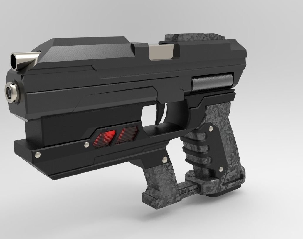 Future Pistol 3D model rigged | CGTrader