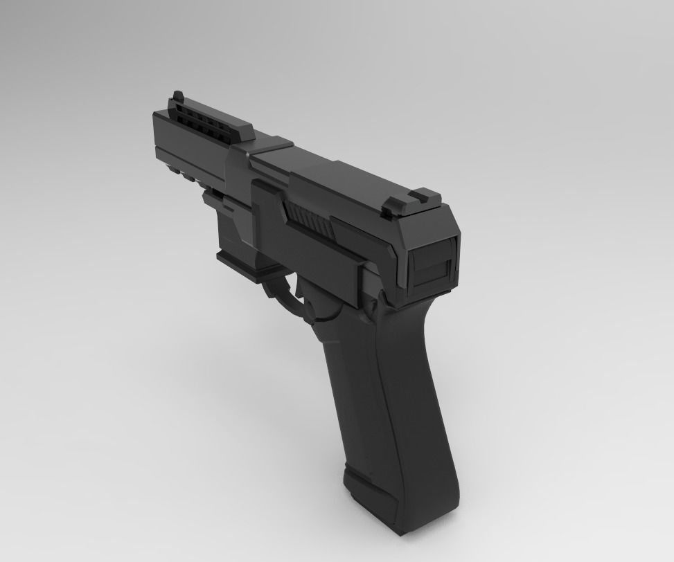 Pistol 3D model rigged | CGTrader