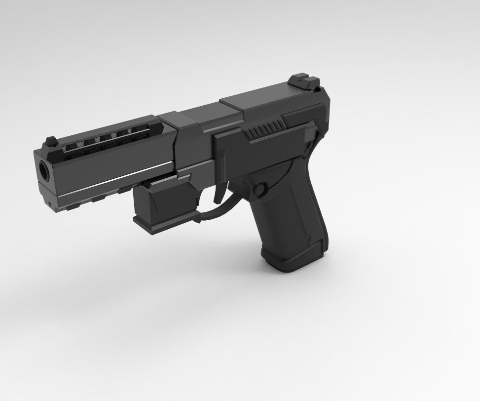 Pistol 3D model rigged | CGTrader