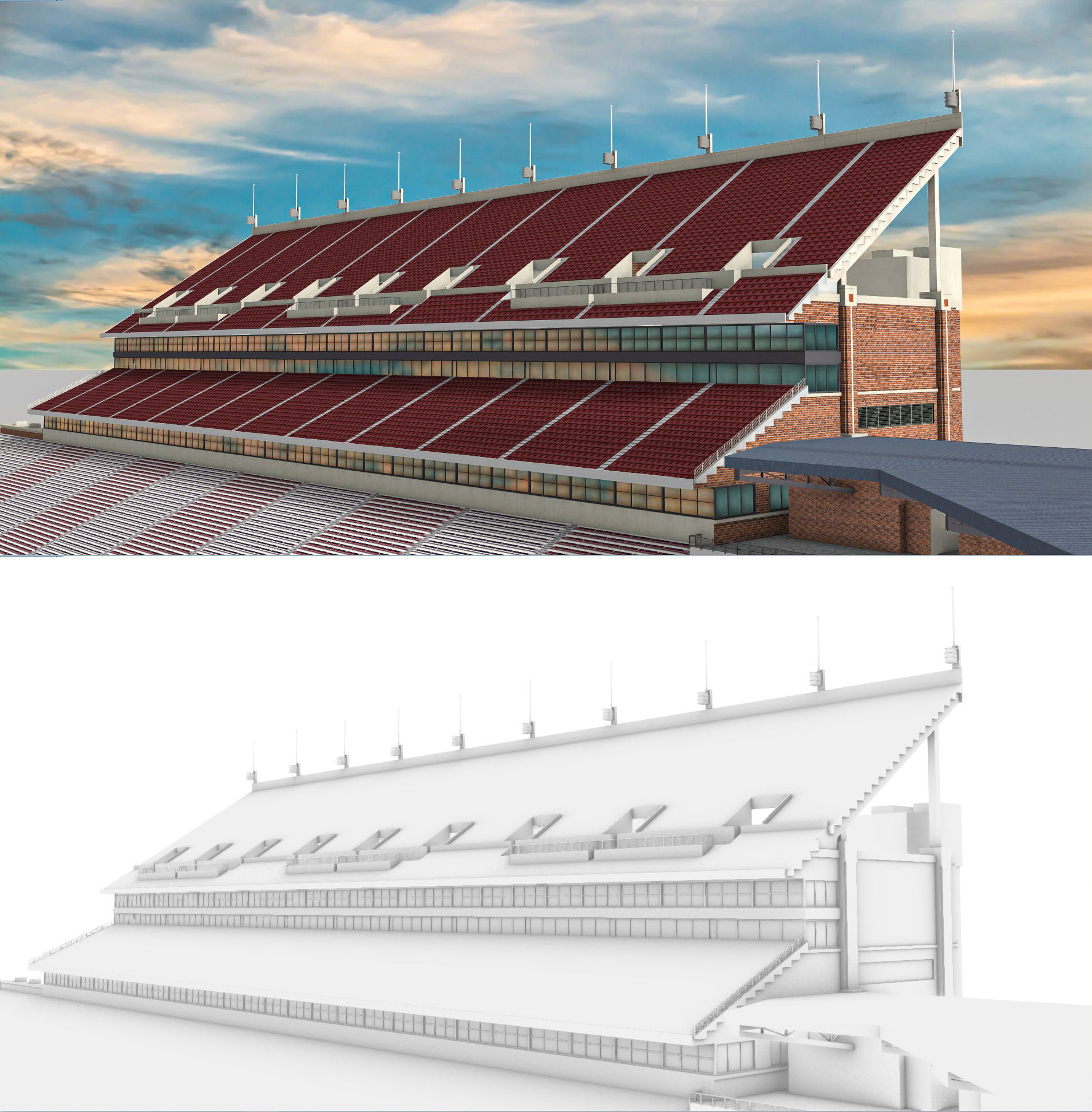 3D model Owen Field Stadium Oklahoma USA VR / AR / low-poly | CGTrader