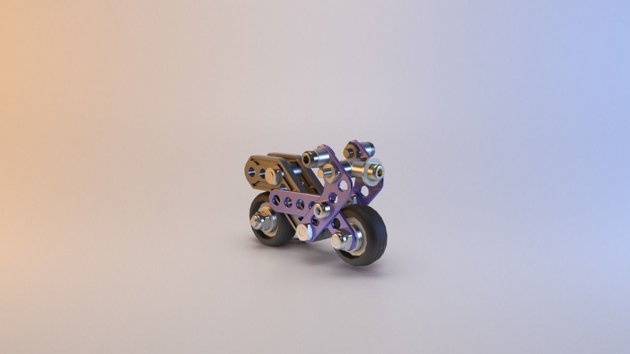 3D model Meccano - Pocket Bike Mini Moto - 16204 VR / AR / low-poly ...