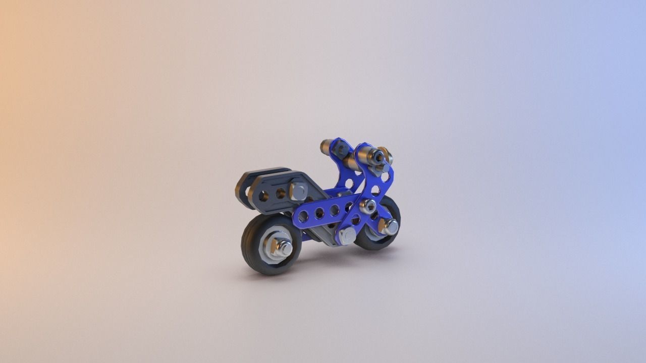 3D model Meccano - Pocket Bike Mini Moto - 16204 VR / AR / low-poly ...