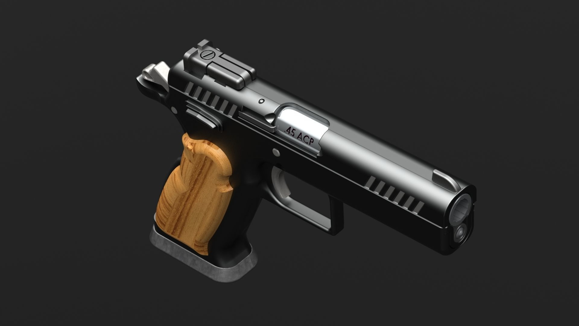 45acp Semi-Automatic Pistol 3D model | CGTrader