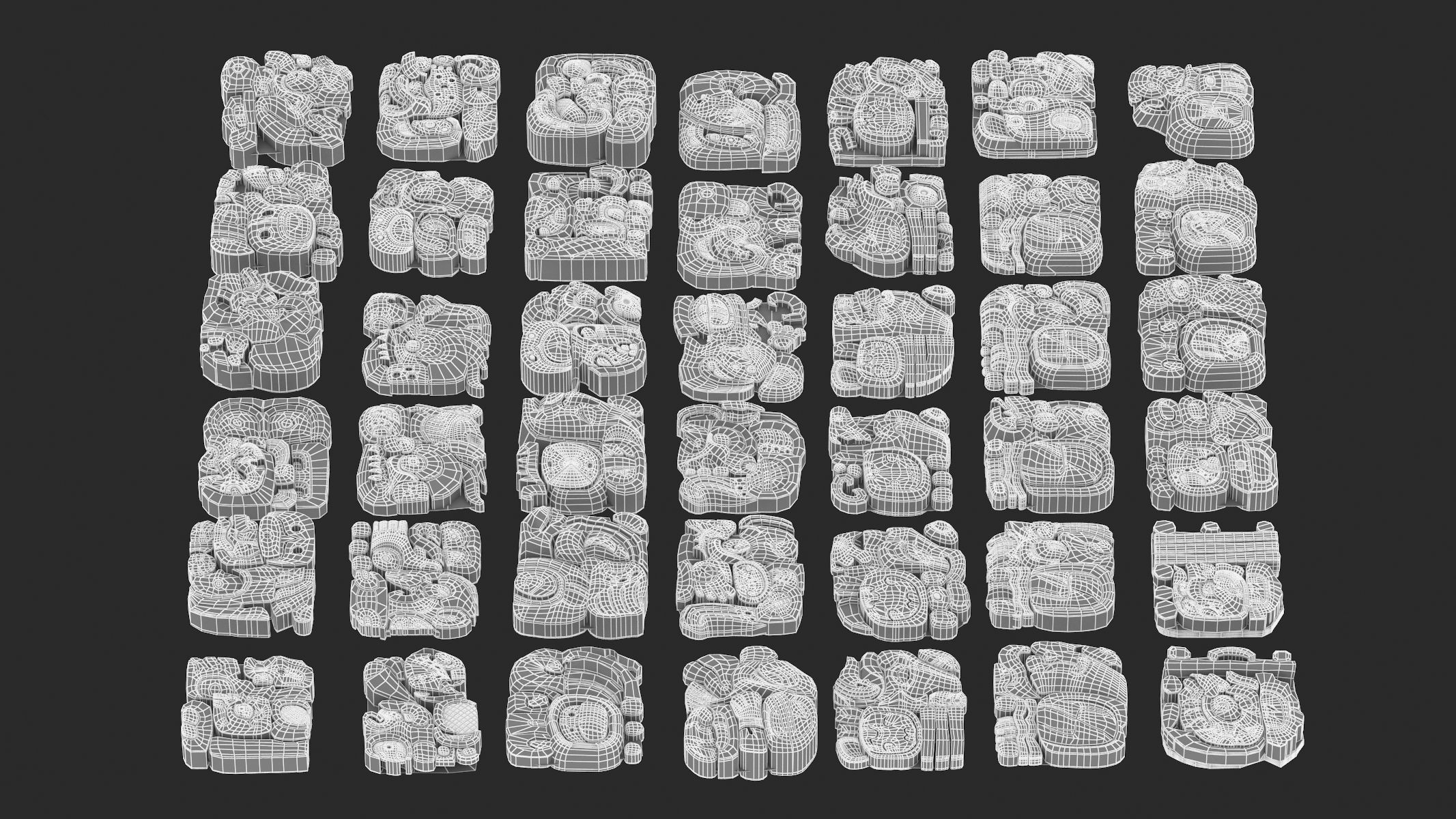 Mayan Alphabet 3D model | CGTrader