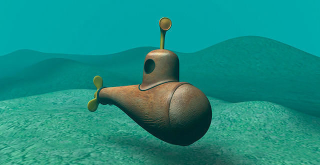 Submarine in ocean 3D model animated | CGTrader