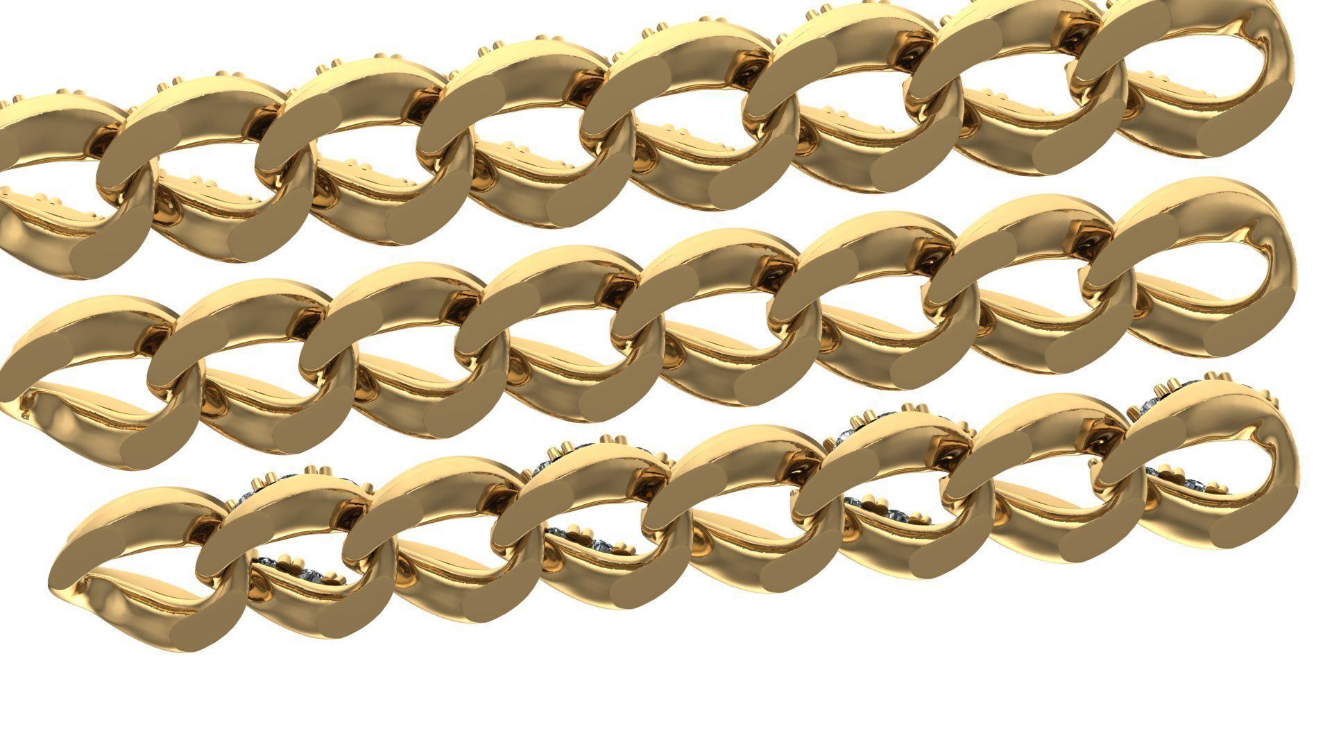 cuban chain with diamond STL 3D model | CGTrader