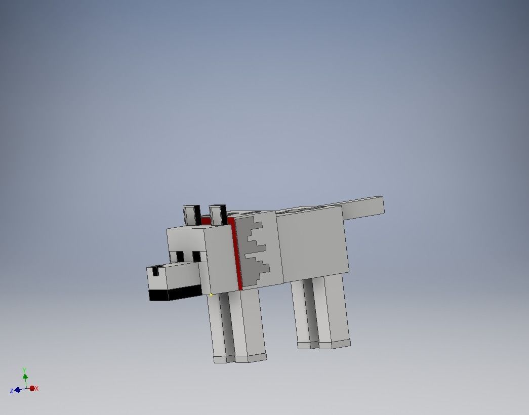 Minecraft Tamed Wolf 3D model 3D printable | CGTrader