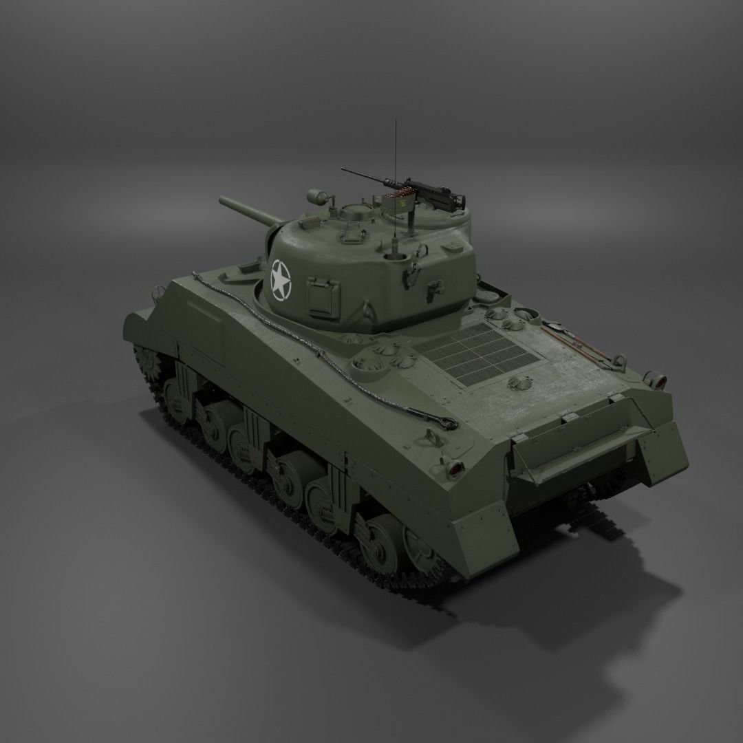 M4A2 Sherman Medium Tank free 3D model | CGTrader