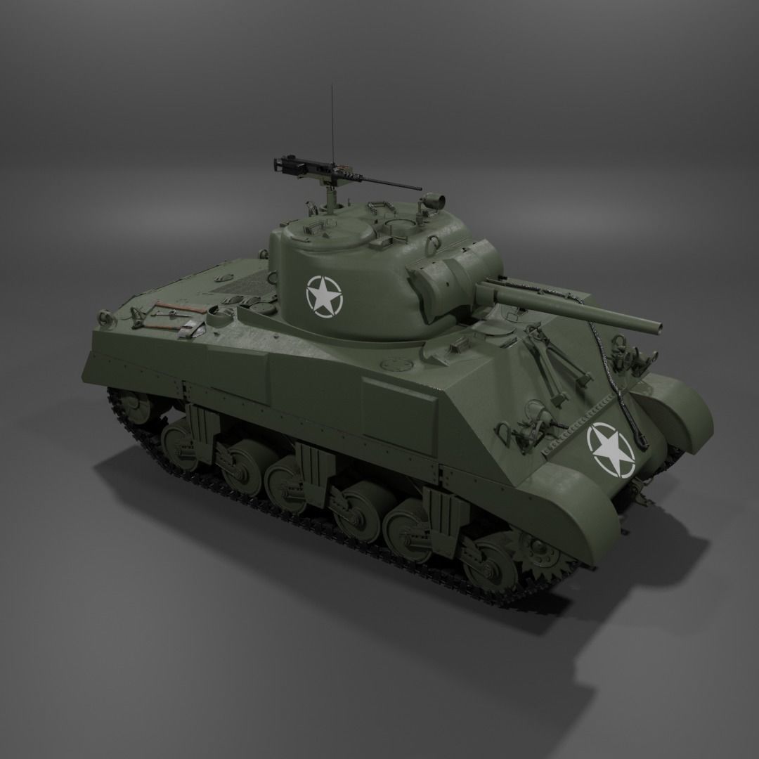 M4A2 Sherman Medium Tank free 3D model | CGTrader