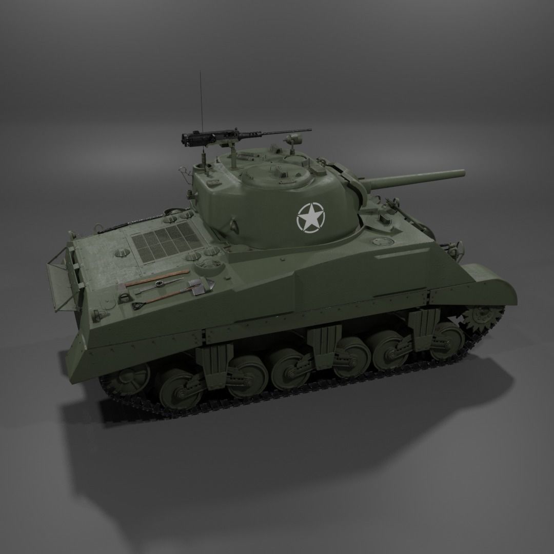 M4A2 Sherman Medium Tank free 3D model | CGTrader