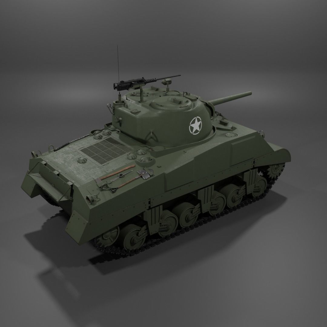 M4A2 Sherman Medium Tank free 3D model | CGTrader