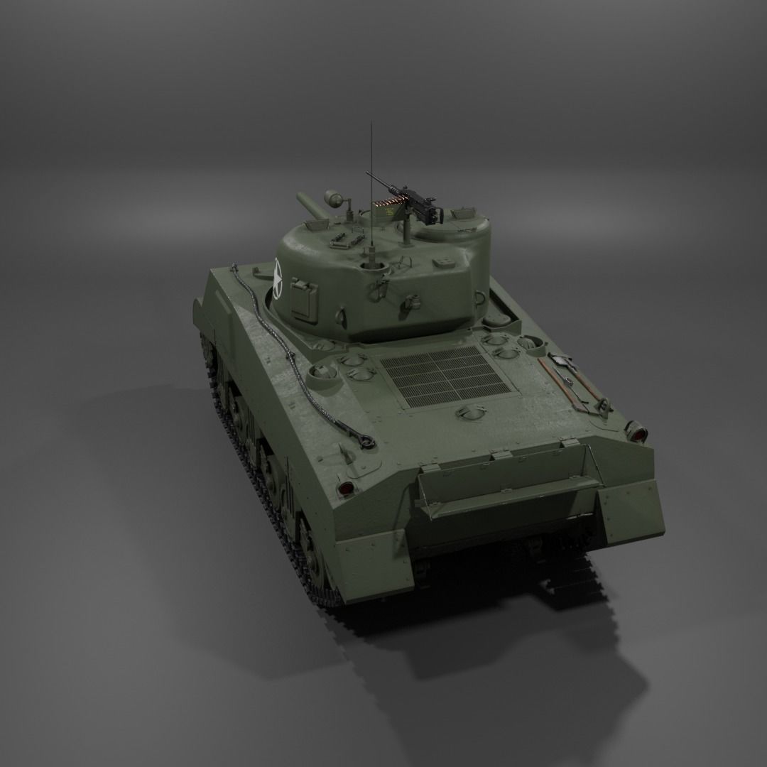 M4A2 Sherman Medium Tank free 3D model | CGTrader